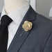 Gold flower lapel pin gold wedding Boutonniere gold Lapel