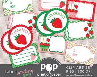 Strawberry jam label | Etsy
