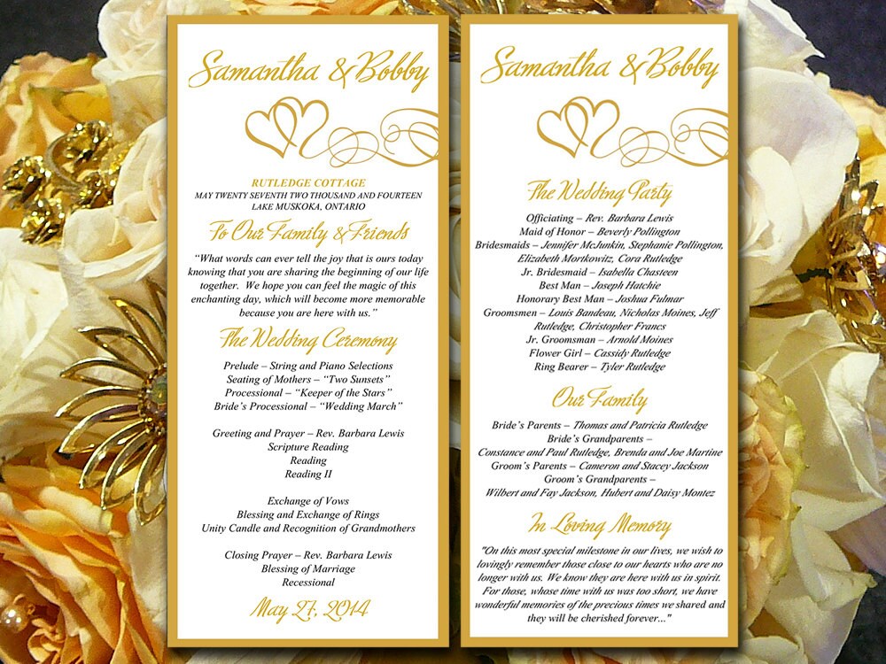 Download Free How To Design Wedding Program In Microsoft Word 