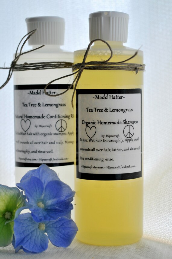 Tea Tree And Lemongrass Organic Shampoo And By Hipeecraft On Etsy