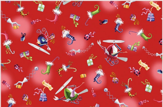 Merriment Fabric from P & B Textiles Christmas Red Toss by