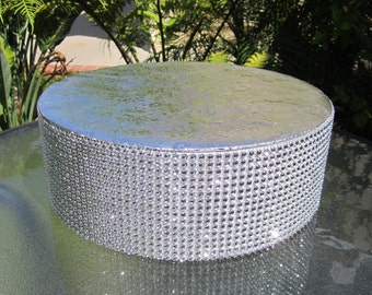 Rhinestone Diamond Mesh Round Wedding Cake Stand with matching Foil ...