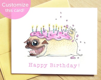 Pug Art Funny Cards Cute Accessories and Pugs Galore by Inkpug