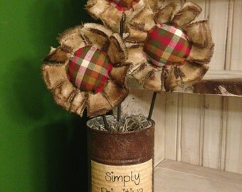 Primitive Flower Arrangement - Plaid