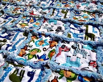 Popular items for baby boy rag quilt on Etsy