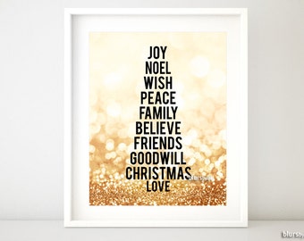 Christmas tree words | Etsy