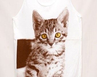 CAT Shirts Eyes Cat T-Shirts Kitten Shirts Animal Shirts Vest Women ...