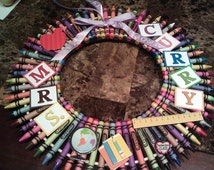 Crayon Wreath for teacher, child, etc