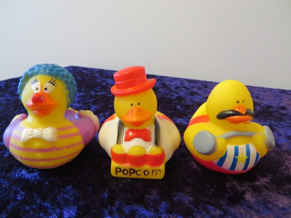 Circus/Carnival rubber ducks.Two-headed duck a clown a