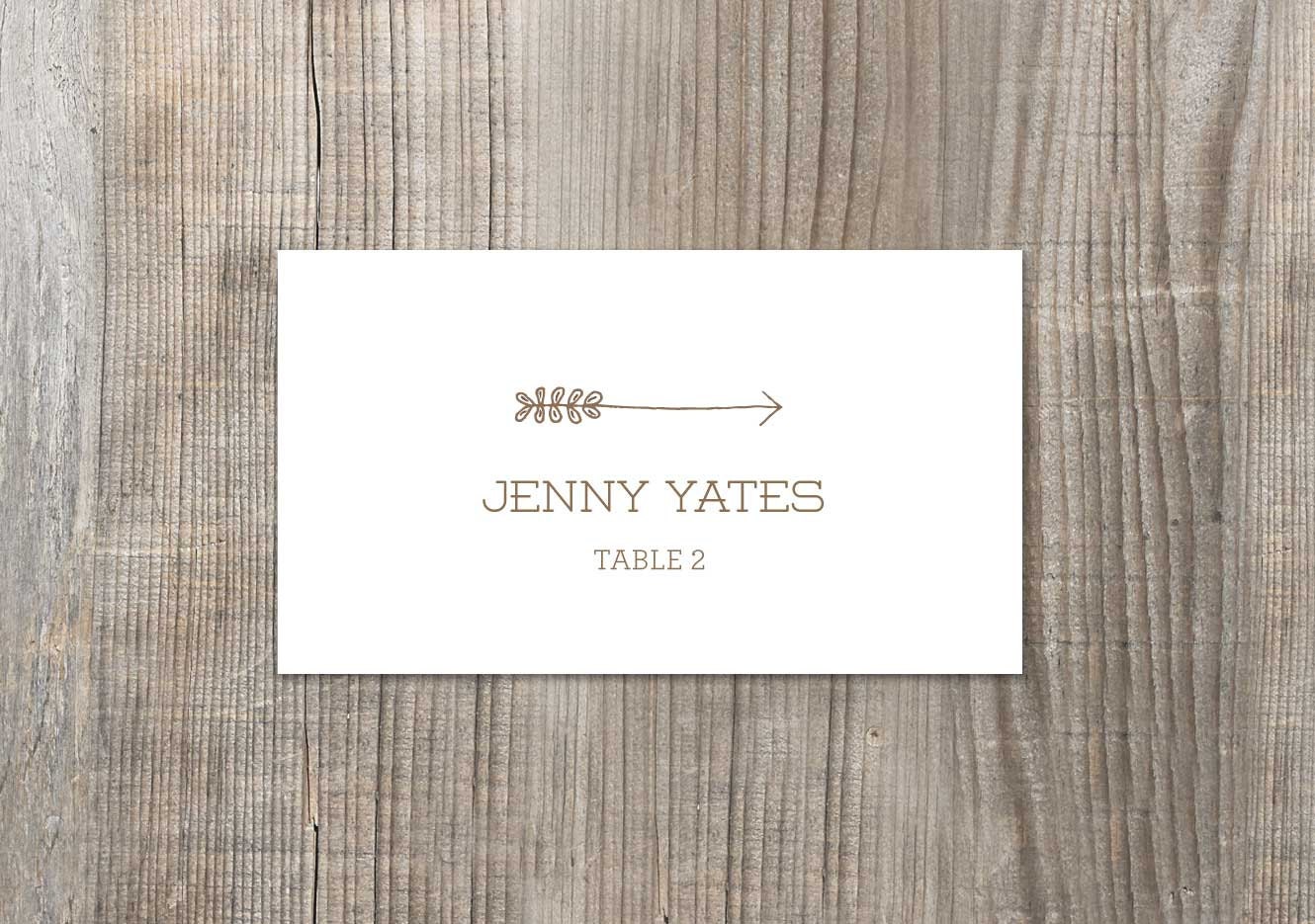 Printable Wedding Place Card – Love Struck – Hand Drawn – Arrows ...
