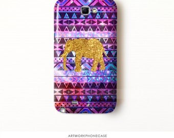 Elephant Aztec Galaxy Note 3 Case - Galaxy Note 2 Cover, Aztec Elephant Chevron Samsung Galaxy ...