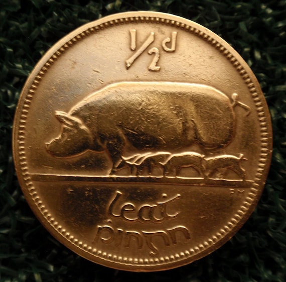 Irish 1/2d Penny Halfpenny Half Penny Ha' Penny Sow