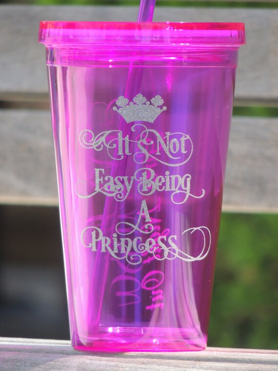 Items similar to princess cup, acrylic tumbler, cup with glitter ...