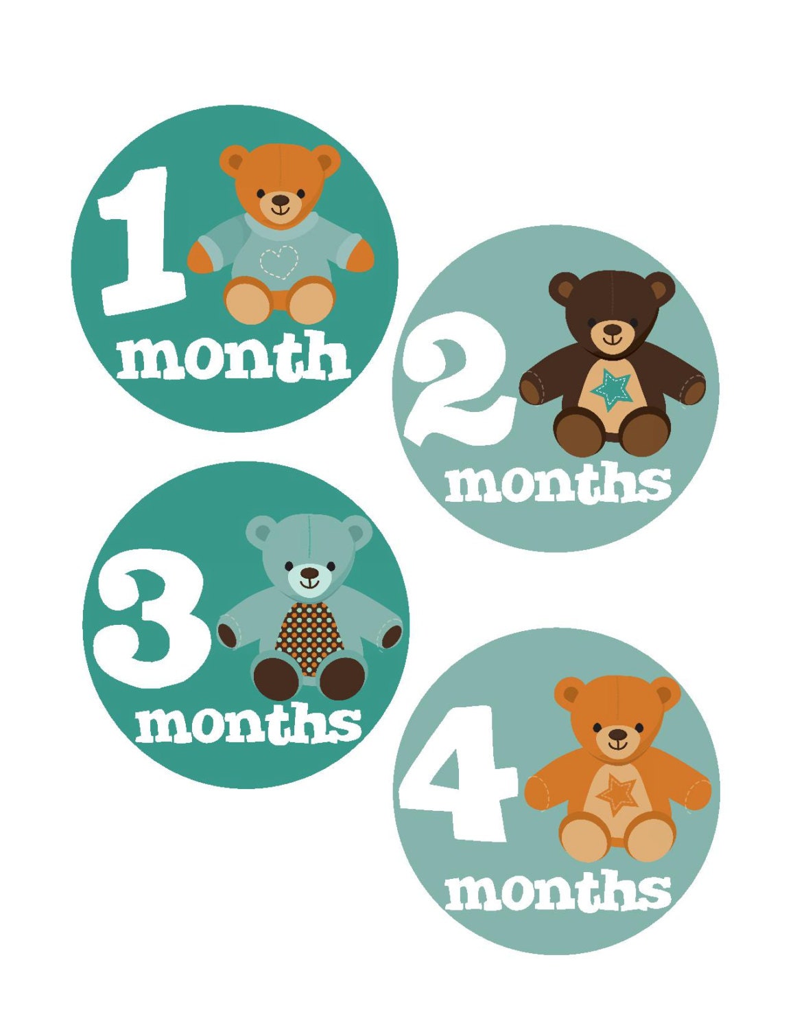 Baby Month Stickers Monthly Stickers Monthly by StickToItDesigns