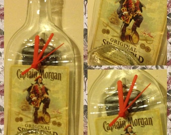 Upcycled Captain Morgans Spiced Gold Bottle Clock