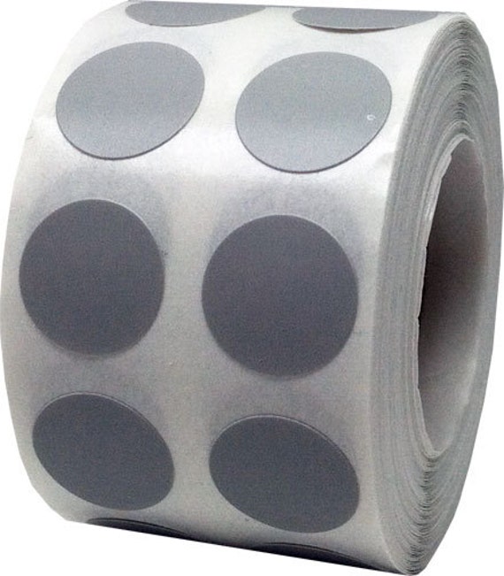 1000 Grey Dot Stickers Small 1/2 Inch Round Adhesive