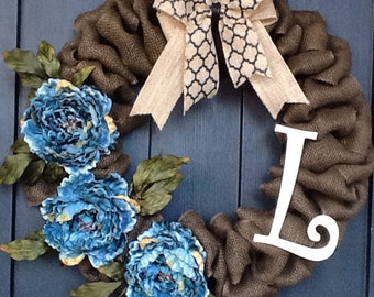 Monogram wreath | Etsy