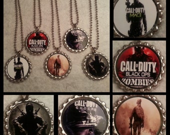 Call of Duty Bottle Cap Necklaces/ Party Favors