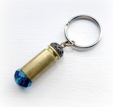 Steampunk Brass Swiss Made Dark Teal Blue Crystal Bullet Head Casing ...