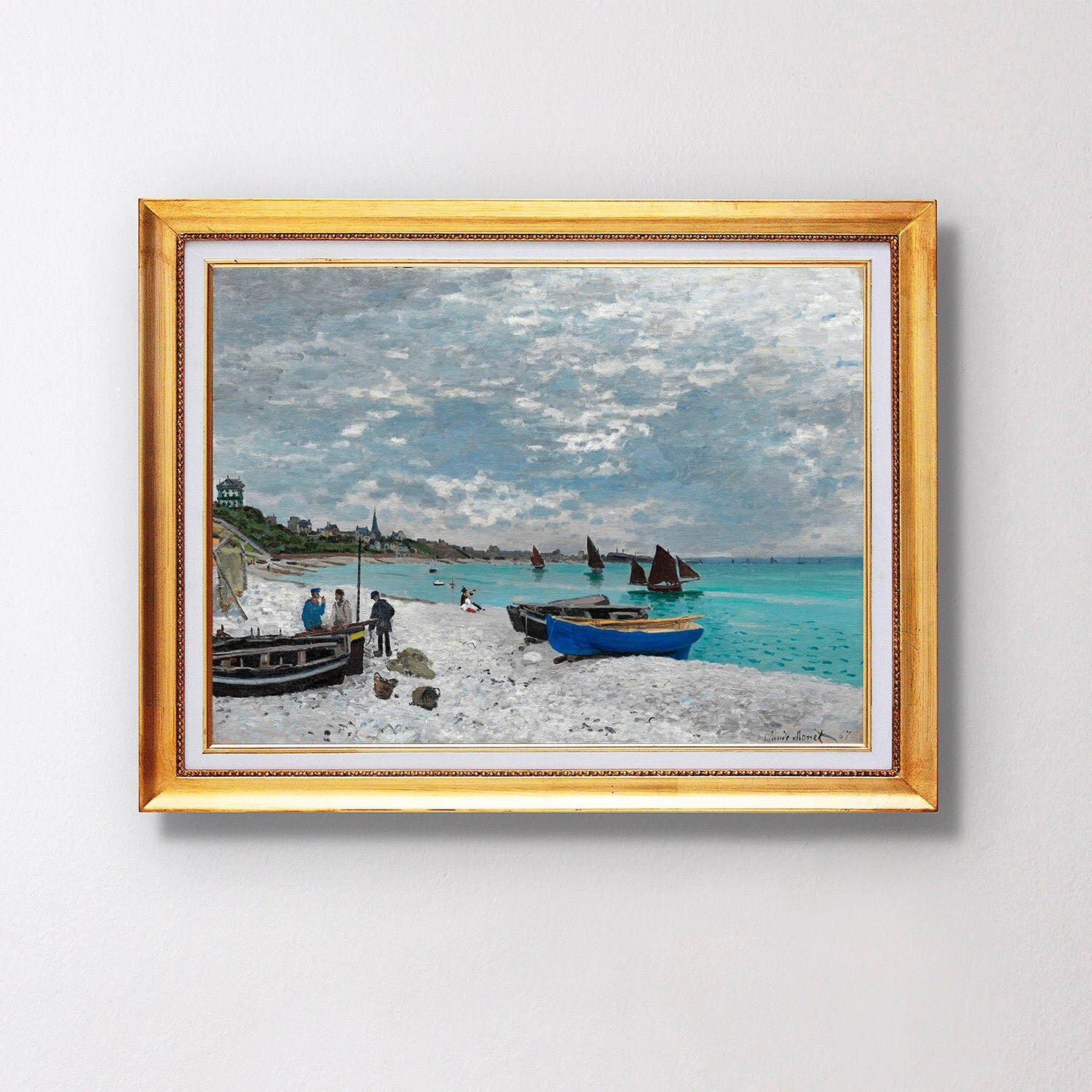 Claude Monet The Beach at Sainte-Adresse Fine Art Glicée