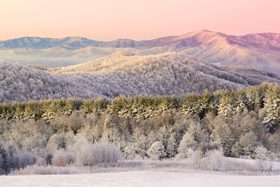 Appalachian Mountain Winter Photograph Print Sunrise from