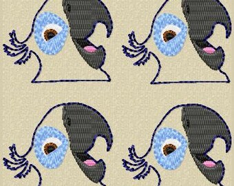 Blu Bird Rio inspired Feltie / Clippie Machine Embroidery Design