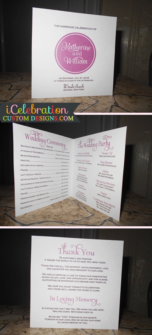 On Sale – Printable Modern Wedding Program – FREE RUSH SERVICE ...