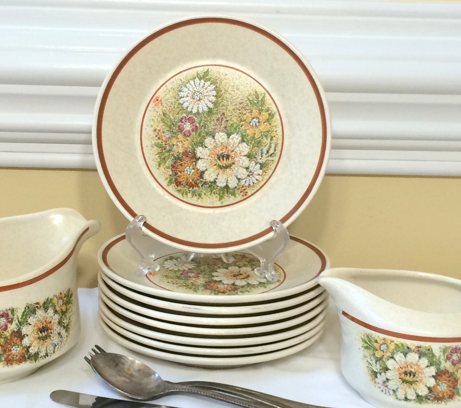 Lenox Bread & Butter Plates China Temper-Ware Magic Garden Floral ...