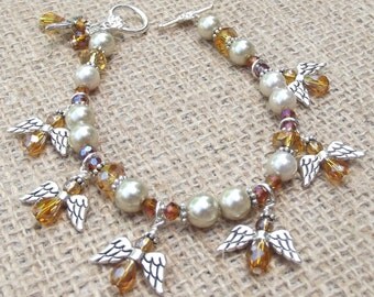 Popular items for angel bracelet on Etsy