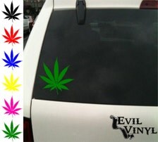 Pot Leaf Vinyl Car Window Decal Marijuana Weed Cannabis Legalize Green ...