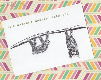 Popular items for sloth card on Etsy