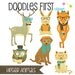 Cute Hipster Animals Clipart Digital Clip Art for Scrapbooking