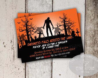 Popular items for zombie invite on Etsy