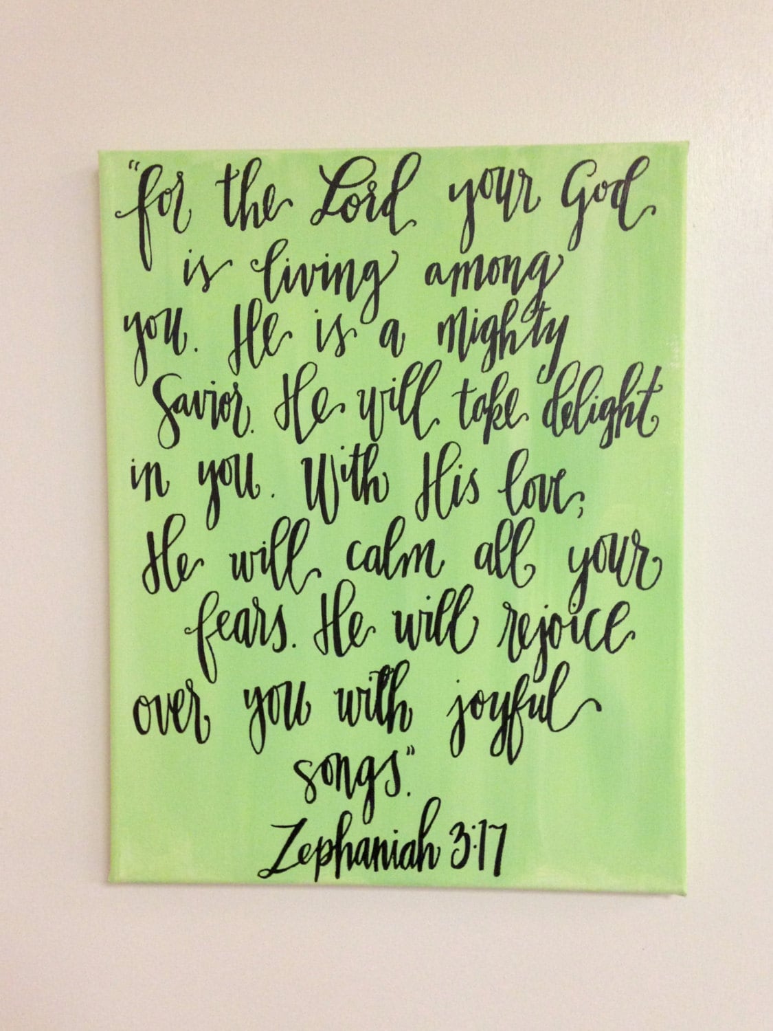 Hand Drawn Calligraphy Bible Verse Canvas by accreweddesign