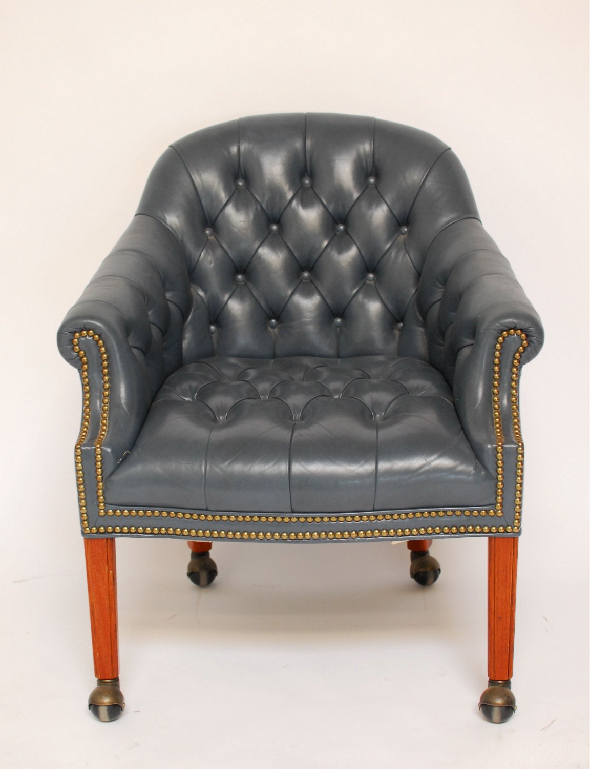 Vintage Alex Stuart Design Tufted Leather Club Chairs