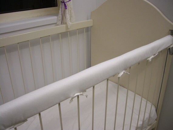 Cot Crib Rail Cover 100% Cotton Teething Pad by InGrandmasHouse