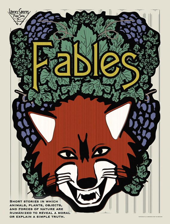 Literary Art Print. Fables Literary Genre. Educational