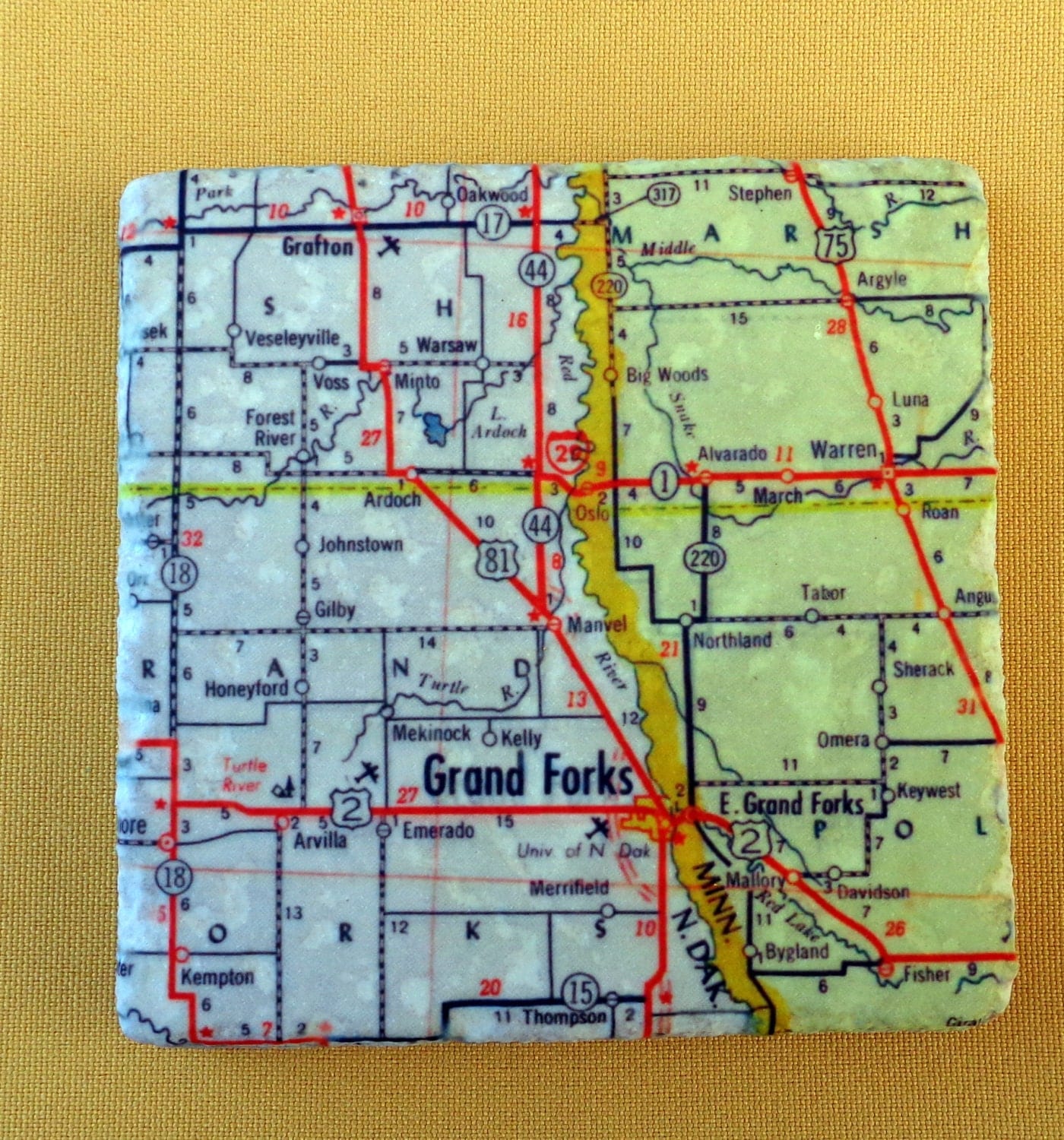 Coasters Maps of North Dakota & Minnesota