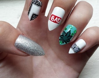Marijuana nails | Etsy