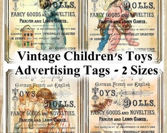 Victorian child tags | Etsy