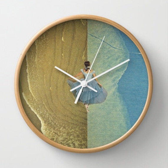 Wall clock Collage art she called it freedom surreal