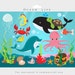 Under the ocean sea clip art fish seaweed dolphin whale