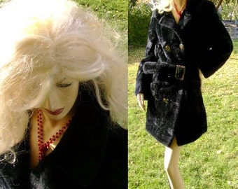 70s vintage Designer fur mink coat Simulated by Groovintuesday