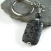 Black Lava Rock Key Chain Gift for Men Basalt Stone Key Ring