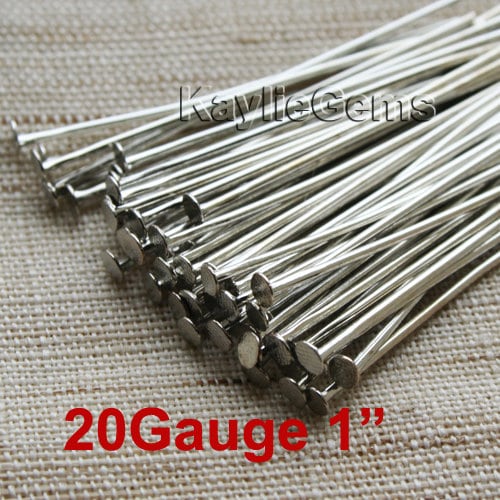 Head Pins 26mm 1 inch 20 Gauge Heavy Strong Silver Gold