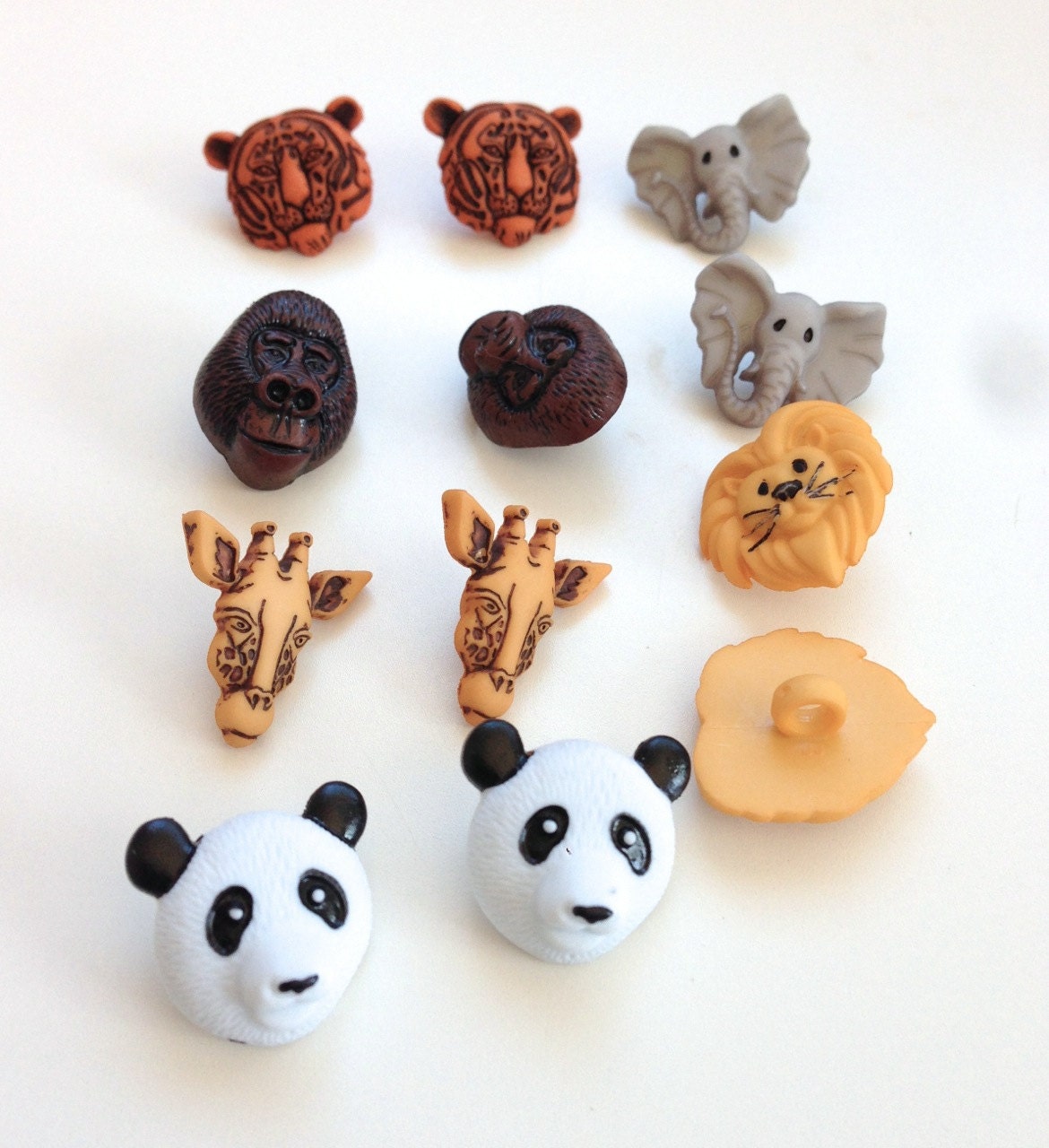 Zoo Animal Buttons Safari Animals Lion Tiger Panda