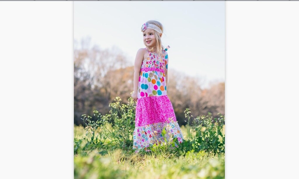 Girls PDF Sewing Pattern Dress Pattern The Addison Maxi