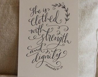 Jeremiah 29:11 Hand-Lettered Scripture Print Bella by Paperglaze