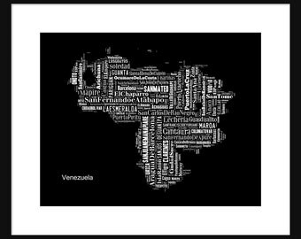 Puerto Rico Map Typography Map Poster Print Text Map