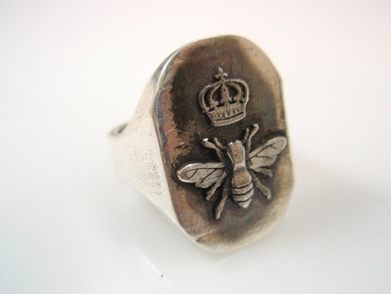 Queen Bee Western honey bee Ring Solid Sterling by silver999